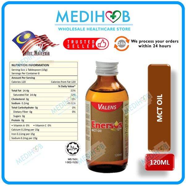VALENS Enersos MCT Oil 120ml (Minyak MCT) EXP 5/2024 | Lazada