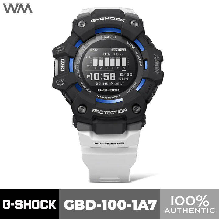 Casio G-SHOCK G-Squad GBD-100 Series Black Blue White MIP LCD LED ...