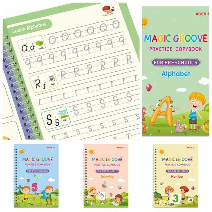 TOOCOLOR Alphabet Groove Magic Practice Copybook Drawing Numbers ...