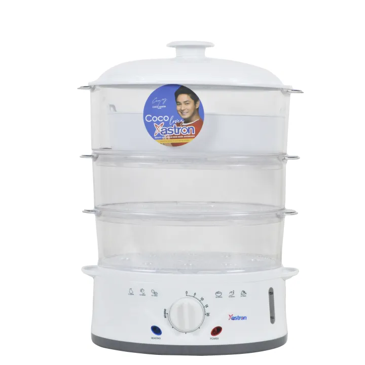 ASTRON Original 3-Layer Electric Food Steamer 900W 8.5L(White) FS-85 ...