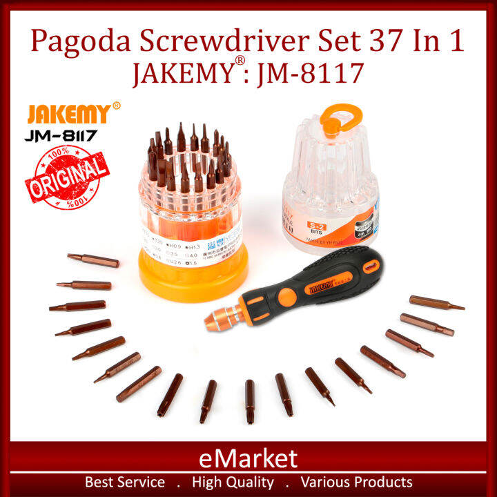 Obeng Telur Set 37 In 1 JAKEMY JM-8117 ORIGINAL / Screwdriver HP Laptop ...
