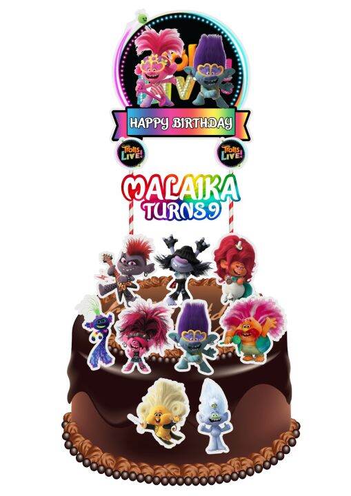 TROLLS world Tour Cake topper | Lazada