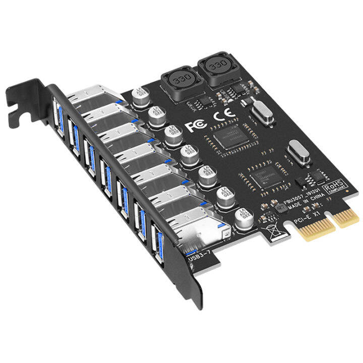 USB 3.0 PCI-E Expansion Card Adapter 7 Ports Hub Adapter External ...
