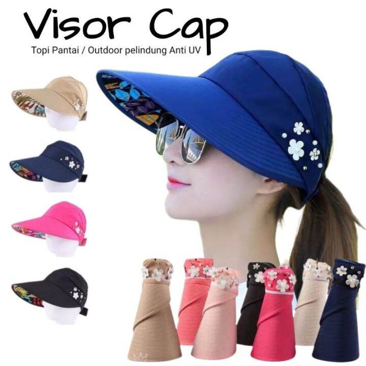 Topi Pantai / Visor Cap / Topi Senam / Summer Hat / Topi Golf Fashion ...