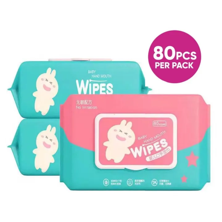 Organic Baby Wet Wipes 80pcs Per Pack Face Tissue Facial Paper Towel 99 ...