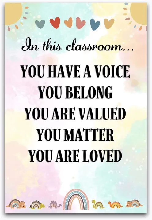 Positive Thinking Posters In This Classroom You Are Loved Prints ...