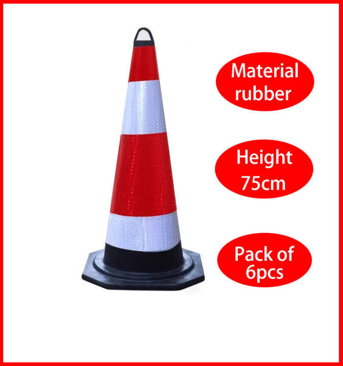 PE Traffic Cone with Rubber Base, 75cm (6 pcs) | Lazada PH