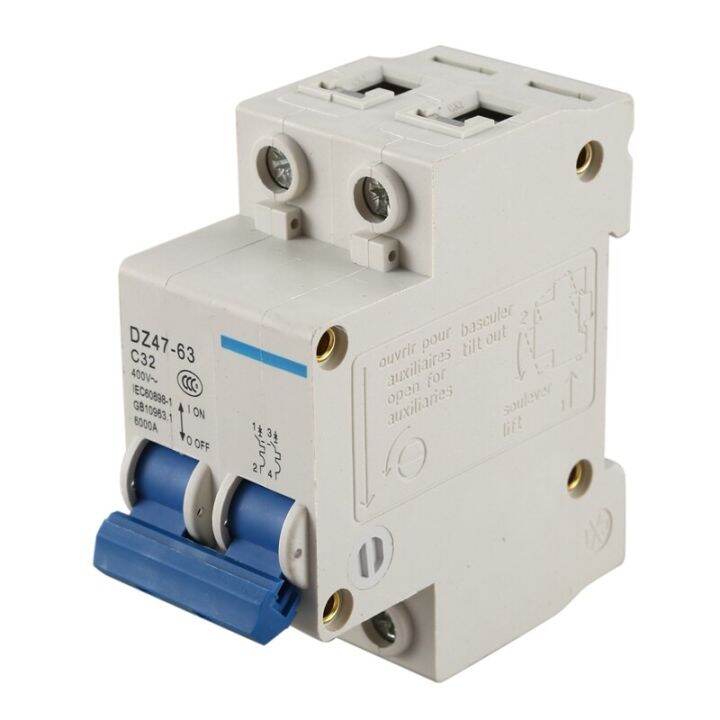 Dz47-63 C32 400v 32a 6000a 2 Poles Din Rail Mount Miniature Circuit Breaker | Lazada PH