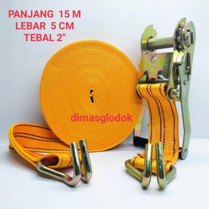 TALI PENGIKAT BARANG TRACKER RACTCHET TIE DOWN PANJANG 15 METER KOKOH ...
