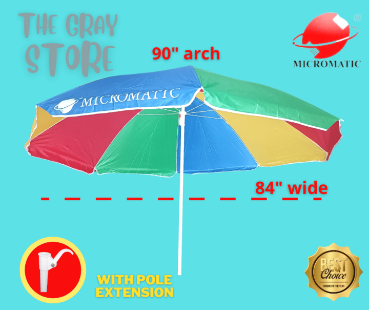 Micromatic Beach Umbrella 45" heavy duty | Lazada PH