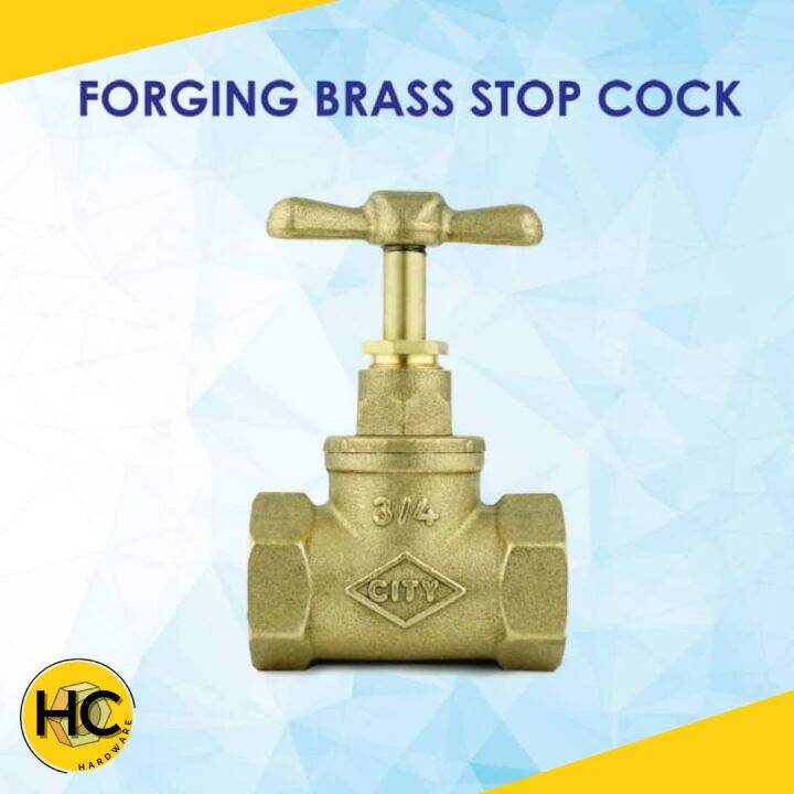 CITY Brass Stop Cock (15MM, 20MM) Water Fitting Piping Connector Water ...