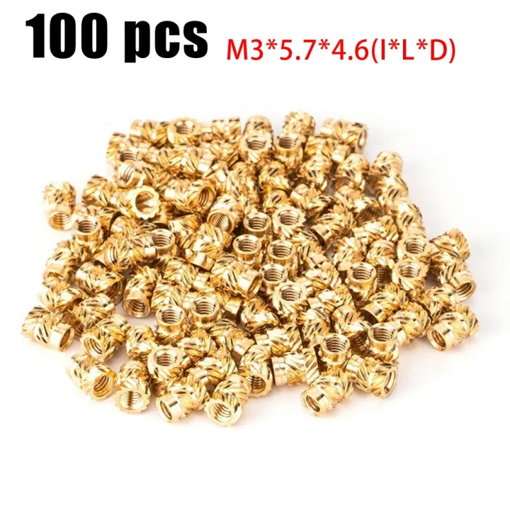 Tool Nest 100 PCS Threaded Insert Self-clinching Nut Brass Internal ...