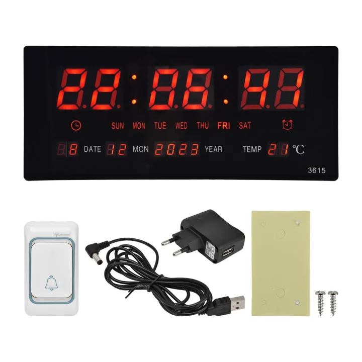 Digital Wall Clock LED Clear Display Accurate Timing Plug in Use ...