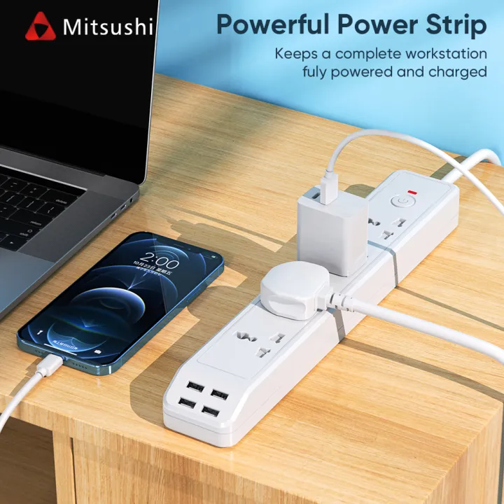Mitsushi Extension Outlet 2M Power Socket Extension with 4 Power Socket ...