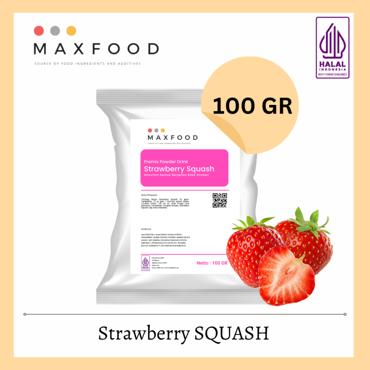 STRAWBERRY SQUASH / BUBUK MINUMAN SQUASH RASA STROBERI 100 GR | Lazada ...