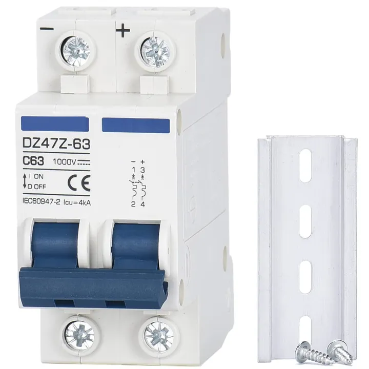 2-pole 1000V Circuit Breaker 32A DC Disconnector With Guide Rail With ...