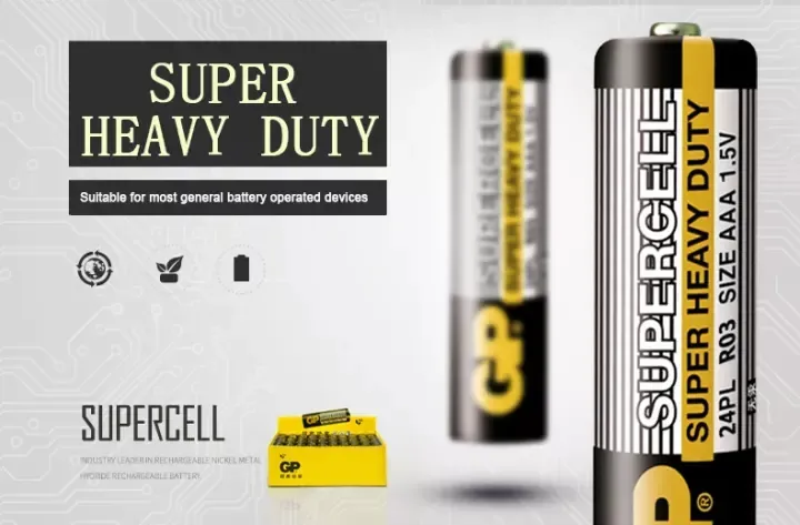GP 4 PCS PER ORDER Supercell Heavy Duty Battery Environmental friendly ...