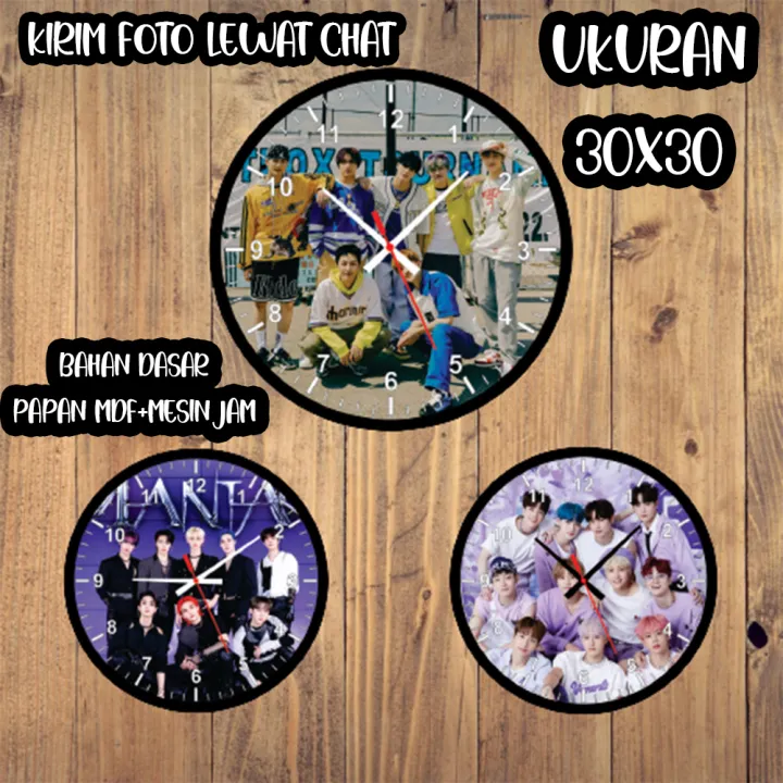 Jam Dinding Bahan Dasar Mdf KPOP Nct Dream Enhypen The boyz Stray Kids Treasure Bts Nct Txt ...