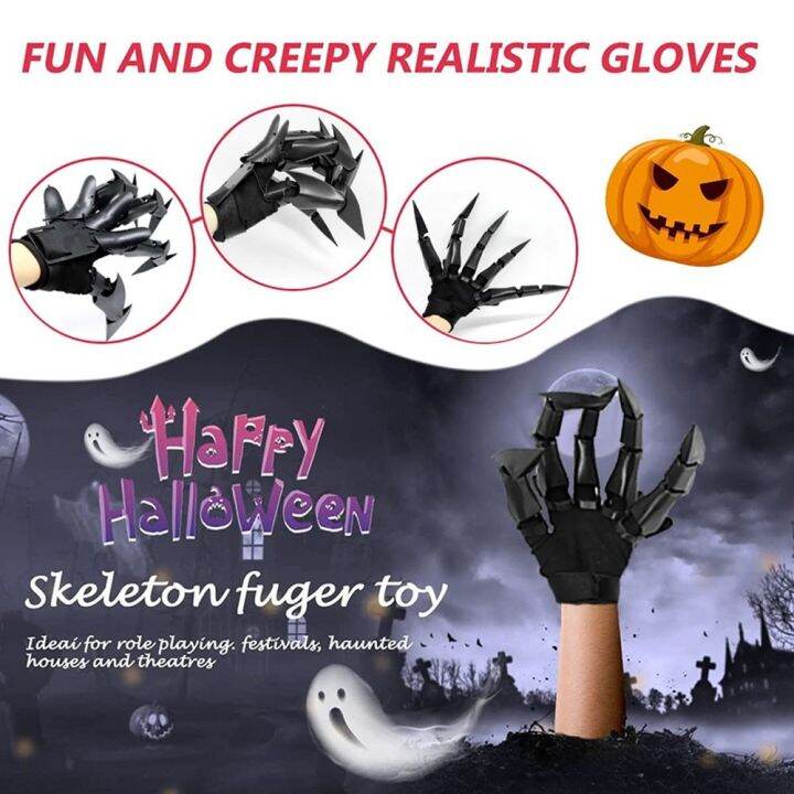 CHUNE066 3D Scary Skeleton Hand Toys Articulated Skeleton Hand ...