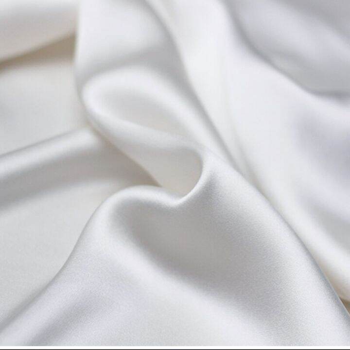 100Cm*114Cm Pure White Silk Charmeuse Fabric Glossy Natural Silk Satin Material For Gown | Lazada PH