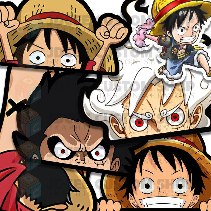 AQUAFLASK PEEKER STICKERS One Piece Luffy Gear 4 Gear 5 Waterproof ...