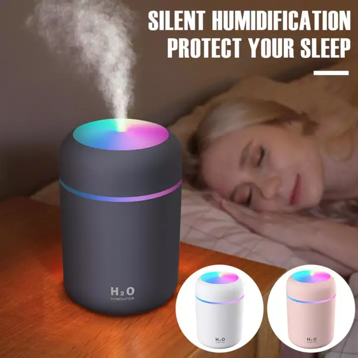 RGB LED Light Air Humidifier Purifier 300ml USB Portable Essential Oil Aromatherapy Diffuser ...