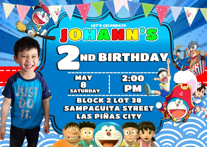 Doraemon Invitation Card [15pcs Minimum Order ] a060 | Lazada PH