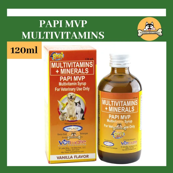 ♢Papi MVP Multivitamins Syrup for Pets - Vanilla Flavor - 120ml ...