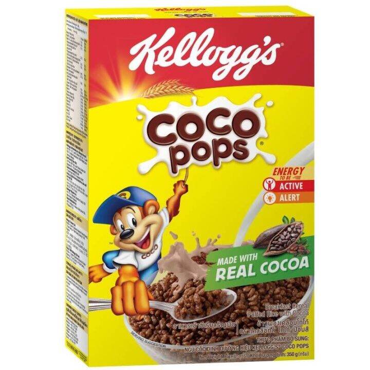 [หมดอายุ 4 เม.ย. 64] ซีเรียลธัญพืช ข้าวพองเคลือบโกโก้ เคลล็อกส์ 400 กรัม Breakfast Cereal Puffed ...