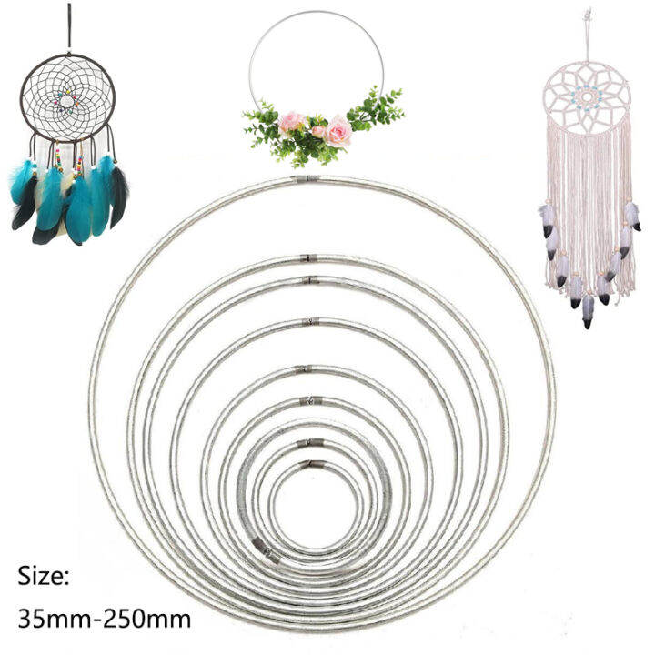 2/5/10PCS Dream Catcher Circle Ring Craft 35-250mm Metal Rings For Dream Catchers Hoops Hanging ...