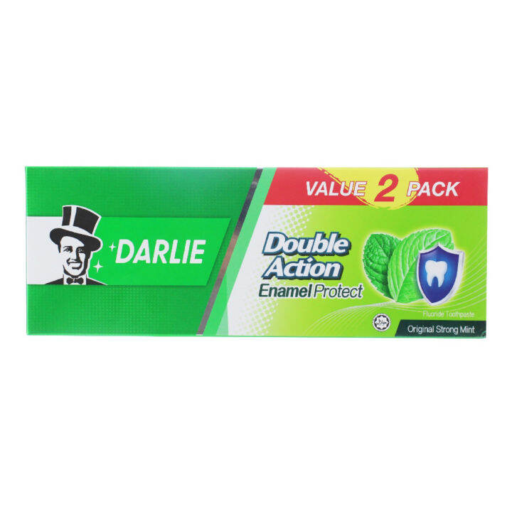 Darlie Double Action Enamel Protect Strong Mint Toothpaste (200g x 2 ...