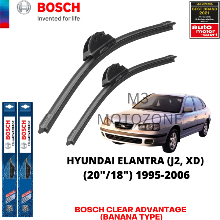 Bosch Clear Advantage Wiper Blade set for Hyundai Elantra (J2, XD) 1995-2006 (20"/18") | Lazada PH