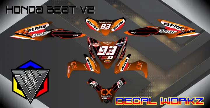 HONDA BEAT V2 DECAL STICKER, REPSOL | Lazada PH