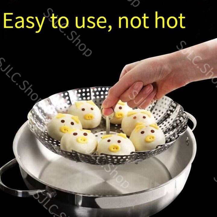 Multifunctional stainless steel grate retractable steamer home steam ...