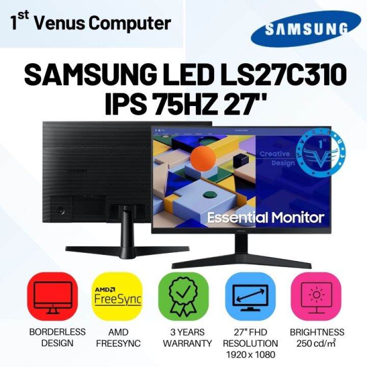Monitor Led Samsung S31C LS27C310 27" IPS 75Hz Vga Hdmi/ MON10-SAM ...