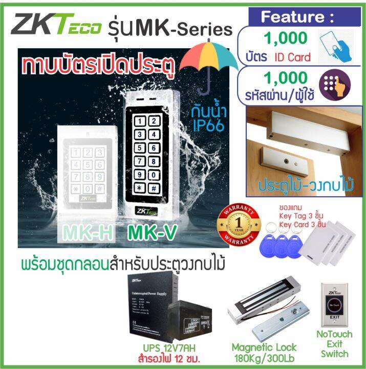 HIP CMG601 กันน้ำ ทาบบัตรคีย์การ์ด กดรหัสเปิดประตู พร้อมชุดกลอนแม่เหล็ก 300 ปอนด์ 180 กก. สำหรับ ...