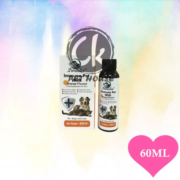 Swache Immuno Pet with Orange Flavor / Immune Booster (Dog & Cat) 60ML ...