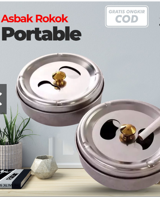 Asbak Rokok Unik Asbak Roko Portable Tempat Sampah Mini Asbak Stainless Steel Dengan Tutup Putar