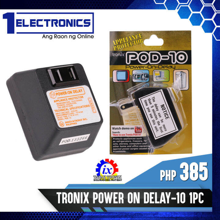 1Electronics Tronix POD-10 Power on Delay / POD 10 Appliance Protector ...