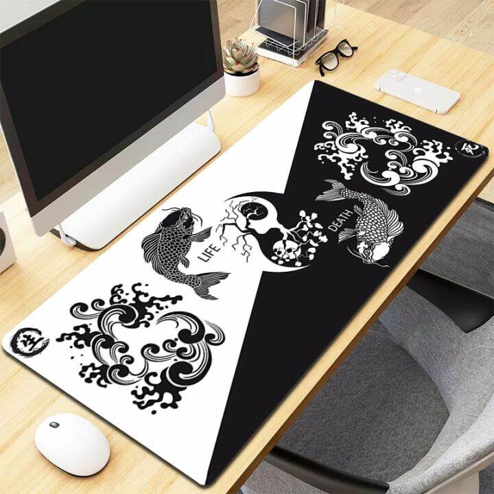 Koi Taichi Fish Mouse Pad Gamer Mousepad Pc Gaming Accesorios Desk Mat ...