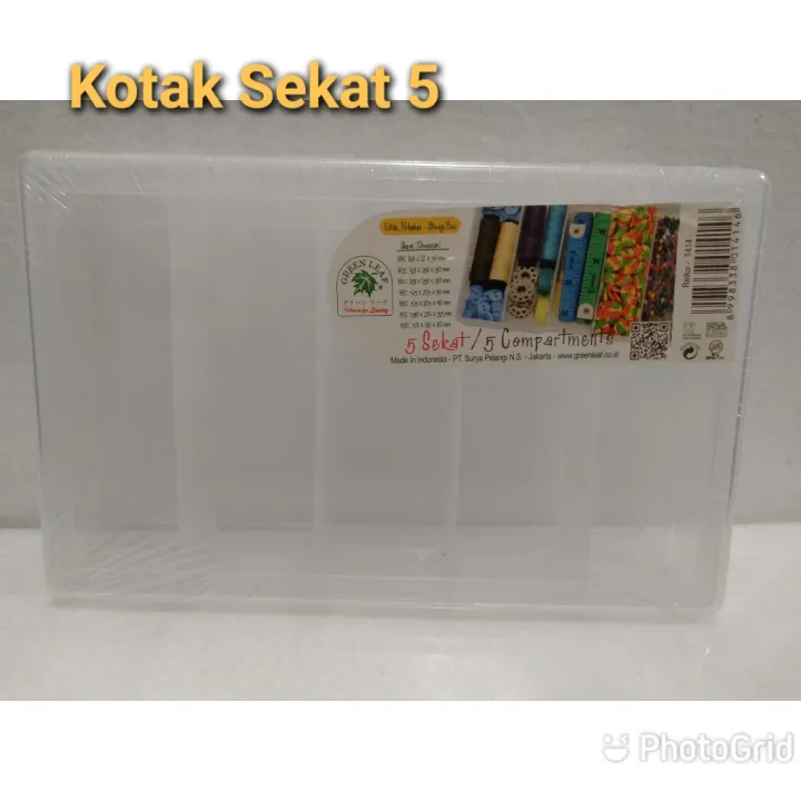 kotak obat p3k kotak sekat 5 Green Leaf Reiko 1414 kotak penyimpanan ...