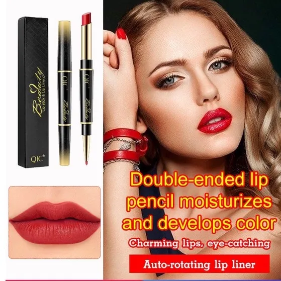 Auto-Rotating Lip Liner Waterproof non-marking matte double-ended ...