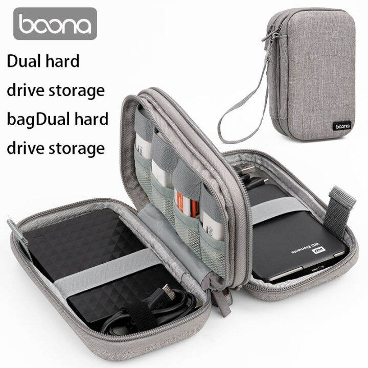 BAONA Large Double Layer Portable Hard Drive Storage Case Hard Case ...