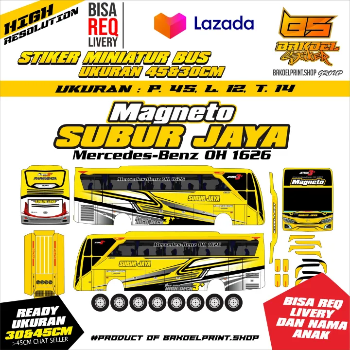 STIKER MINIATUR BUS JB3 SUBUR JAYA UK. 30-45CM | Lazada Indonesia
