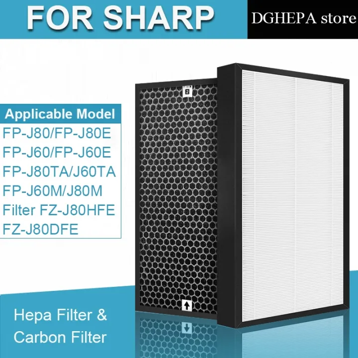 HEPA Filter FZ J80HFE and Actived Carbon Filter FZ J80DFE for Sharp FP ...