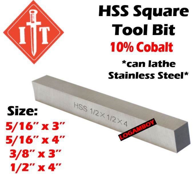 SQUARE TOOL BIT HIGH SPEED STEEL COBALT HSS Tool Bits STAINLESS STEEL ...