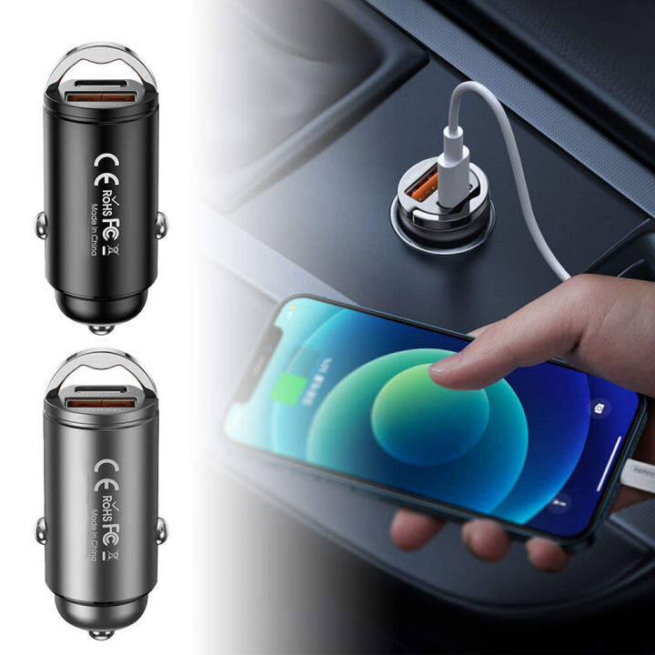 Type C Car Charger USB C Fast Charging Car USB Adapter Type C Dual Port ...