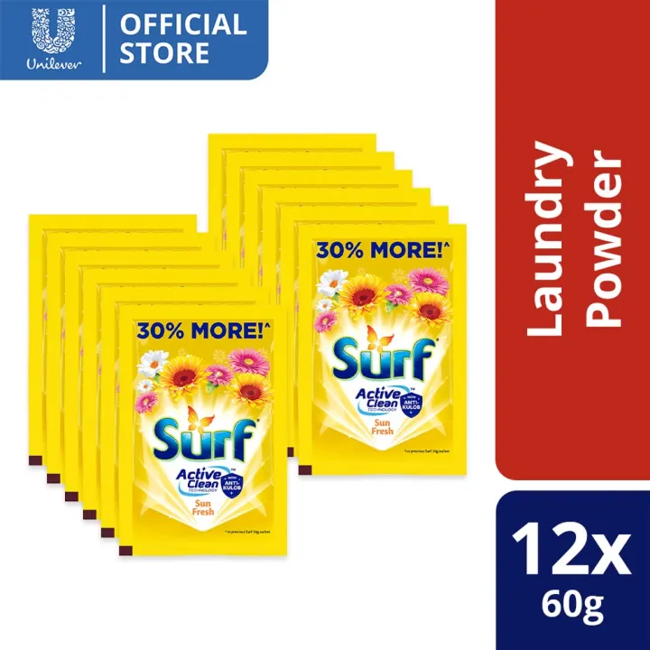 Surf Powder Detergent Sun Fresh 65G Sachet Set of 12 | Lazada PH