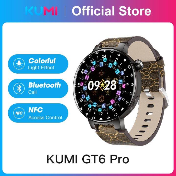 World Premiere KUMI GT6 Pro SmartWatch 1.3 quot; AMOLED Bluetooth Call NFC 2023 Smart Watches ...