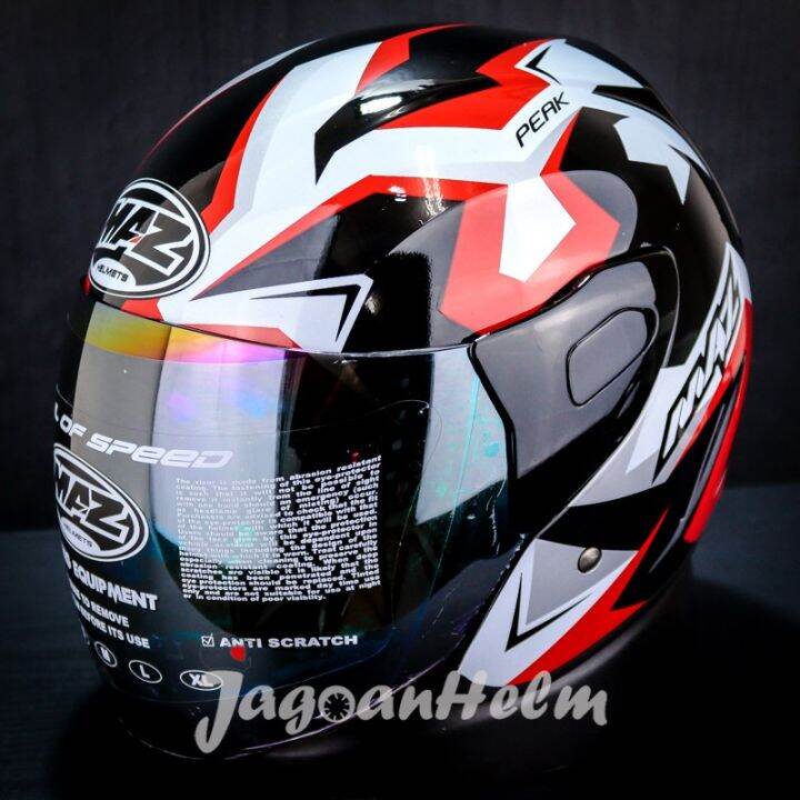 MAZ HELM SONIC PEAK | BLACK RED | mirip GM EVO SINGLE VISOR | Lazada ...